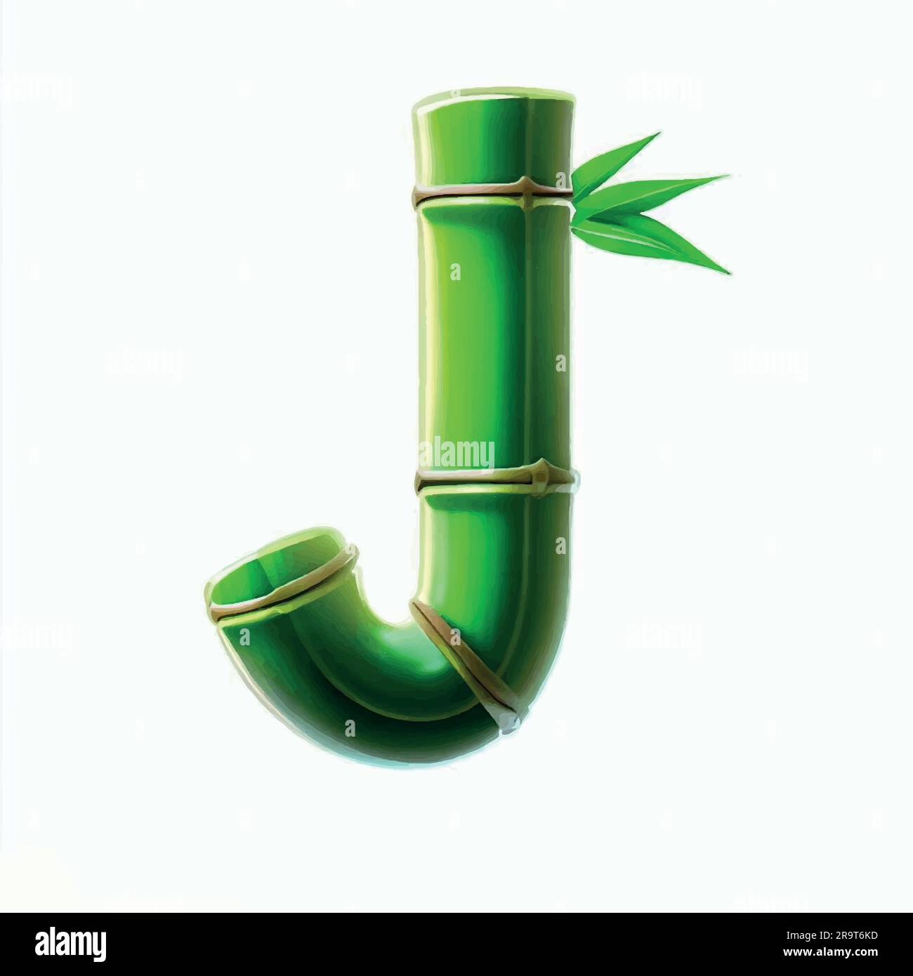 green bamboo letter J logo icon on a white background Stock Vector ...