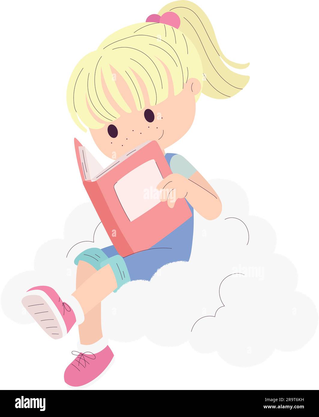 Isolated cute girl character reading a book Vector Stock Vector Image ...