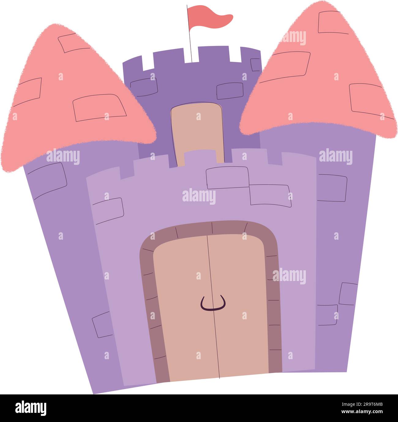 Isolated cute medieval castle sketch icon Vector Stock Vector Image ...