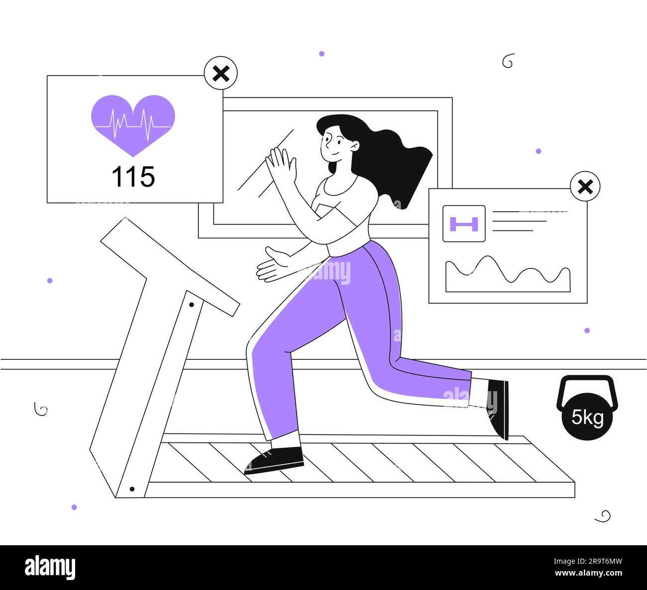 Black woman training in gym Stock Vector Images - Alamy