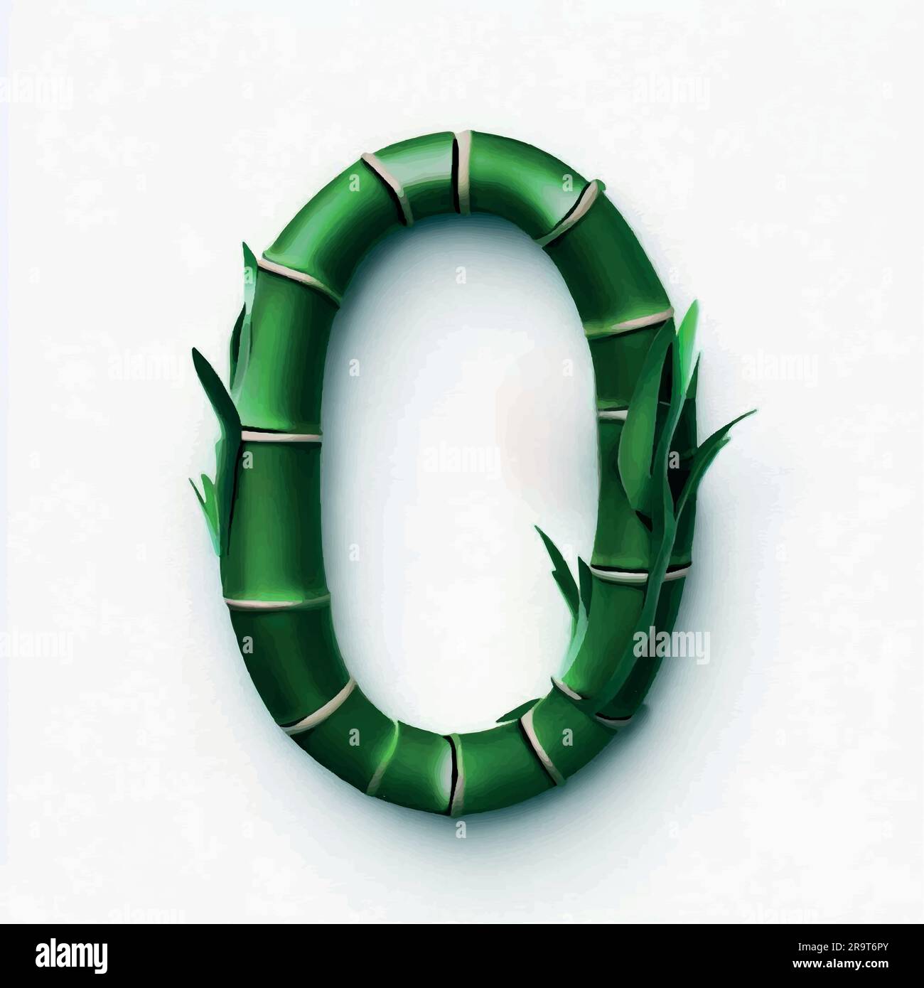 green bamboo letter O logo icon on a white background Stock Vector ...