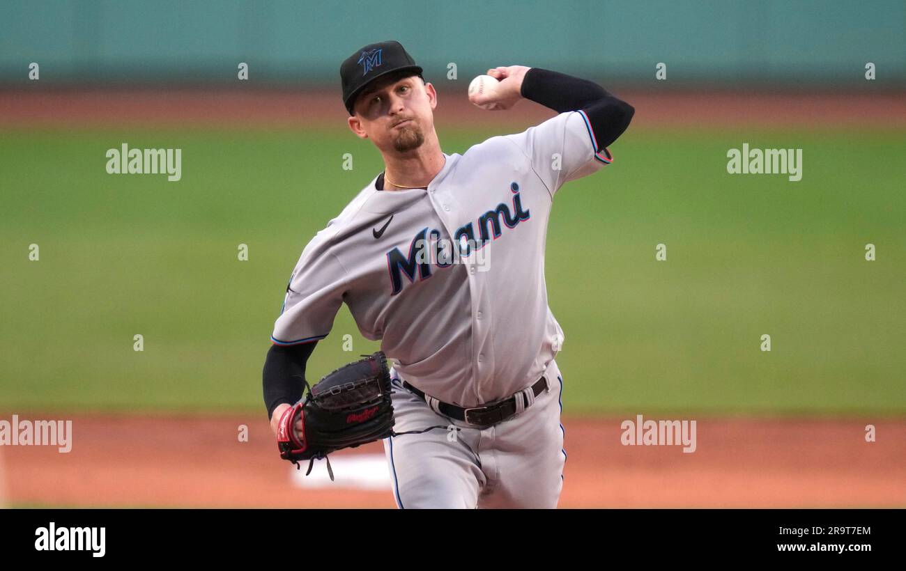 Miami Marlins starting pitcher Braxton Garrett delivers in the first ...