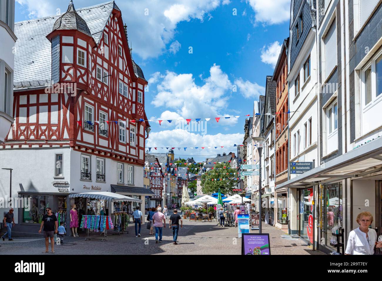 Montabaur, Germany - June 15, 2023: people enjoy visiting old town of ...