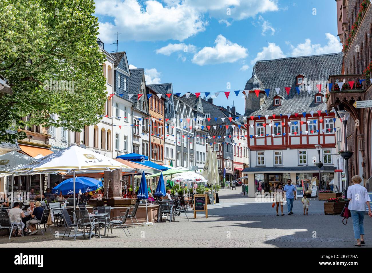 Montabaur, Germany - June 15, 2023: people enjoy visiting old town of ...
