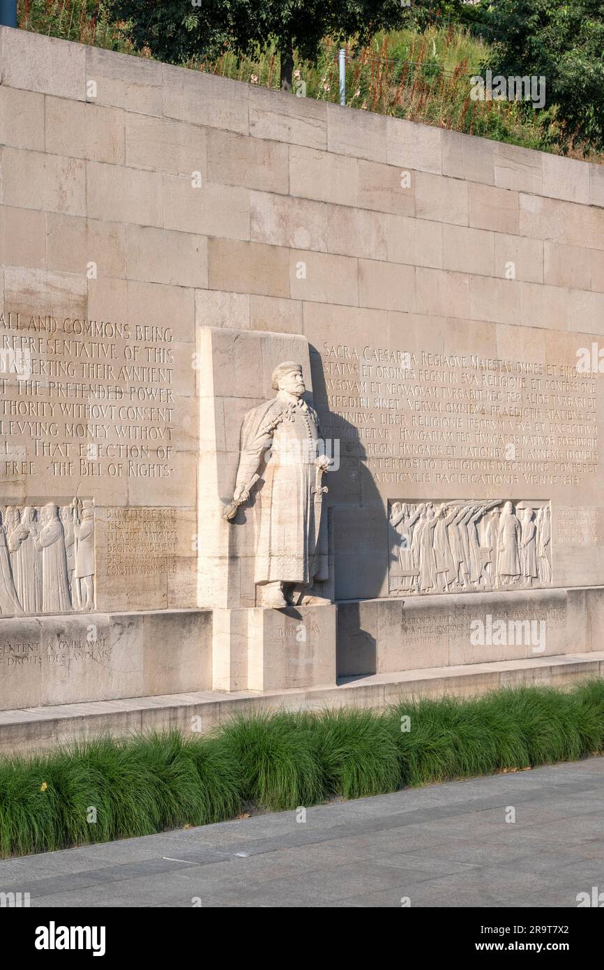 GENEVA, SWITZERLAND - JUNE 18, 2023: Sunset view of Reformation Wall ...