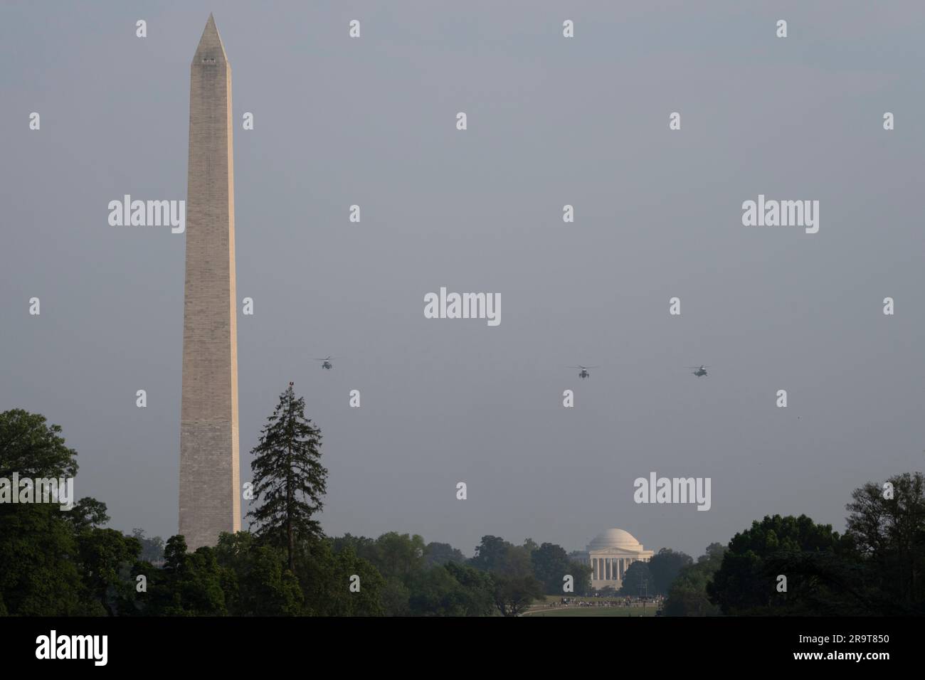 The Marine One Helicopter, carrying President Joe Biden, accompanied by ...