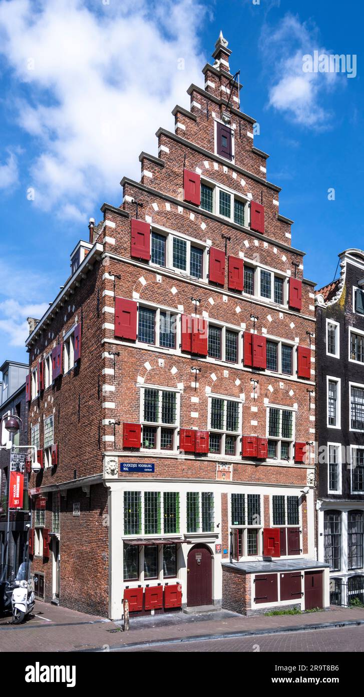 classic step and tuit gable building on the corner of Oudezijds ...