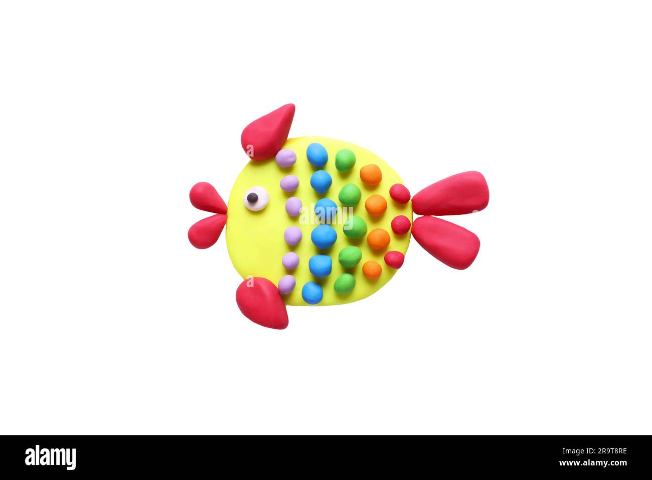 Fish made of plasticine on white background, top view Stock Photo - Alamy