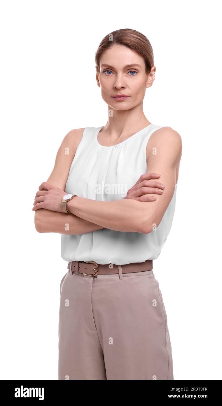 Beautiful businesswoman crossing arms hi-res stock photography and ...
