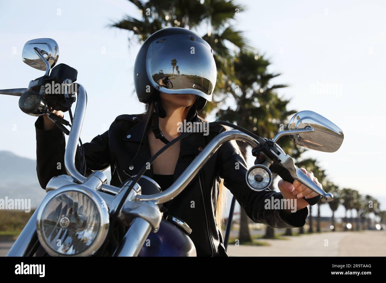 Woman riding motorcycle in summer hi-res stock photography and images ...