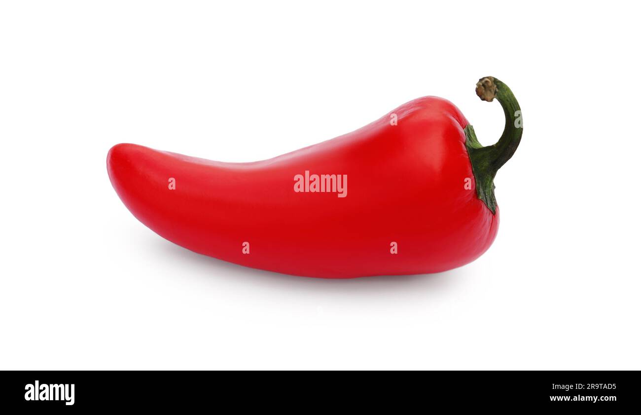 Fresh raw red hot chili pepper isolated on white Stock Photo - Alamy