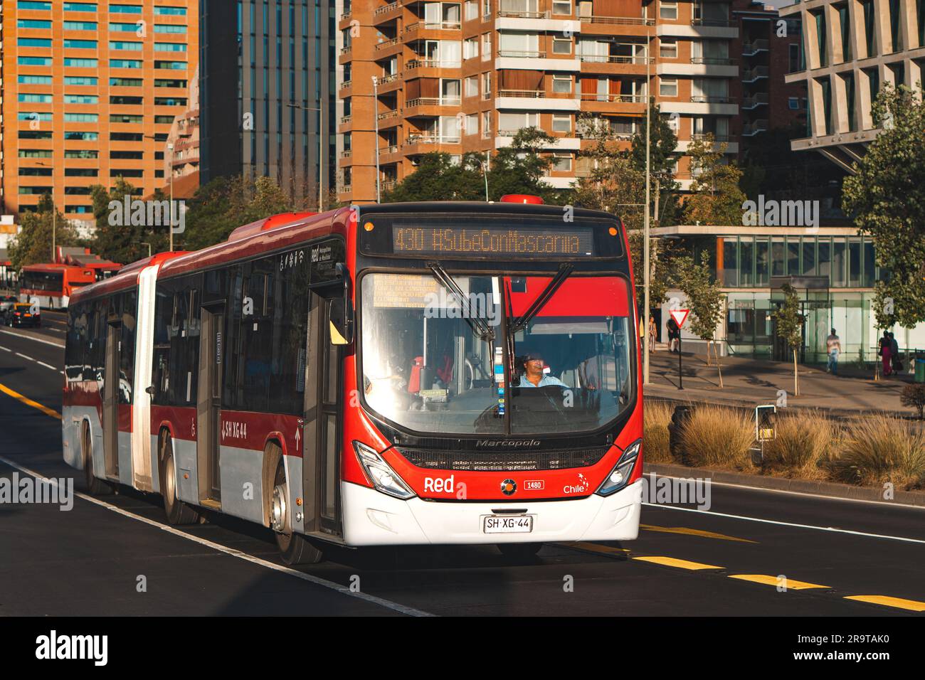 Santiago, Chile - February 16 2023: A public transport Transantiago, or ...