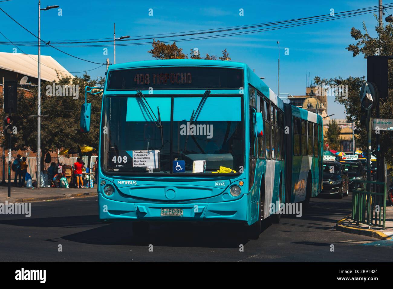Santiago, Chile - February 16 2023: A public transport Transantiago, or ...