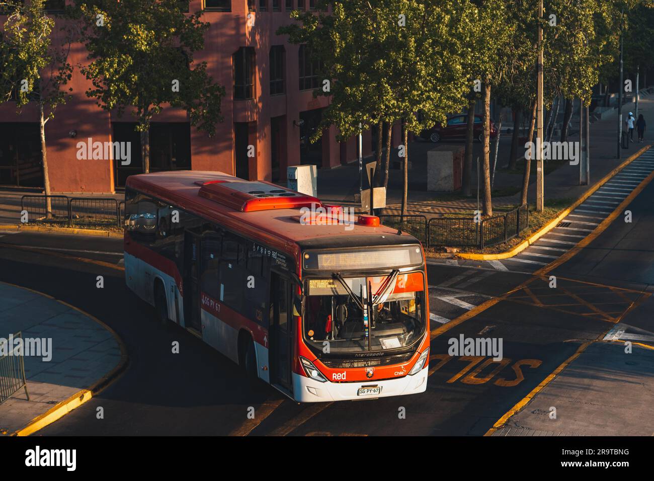 Santiago, Chile - February 16 2023: a public transport Transantiago, or ...