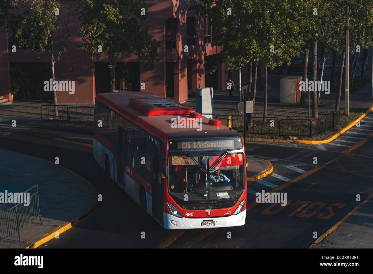 Santiago, Chile - February 16 2023: a public transport Transantiago, or ...