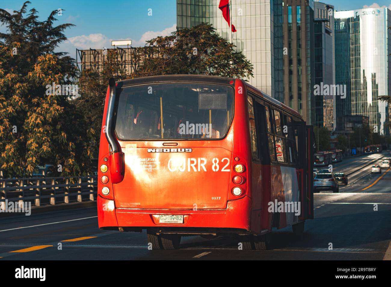 Santiago, Chile - February 16 2023: A public transport Transantiago, or ...
