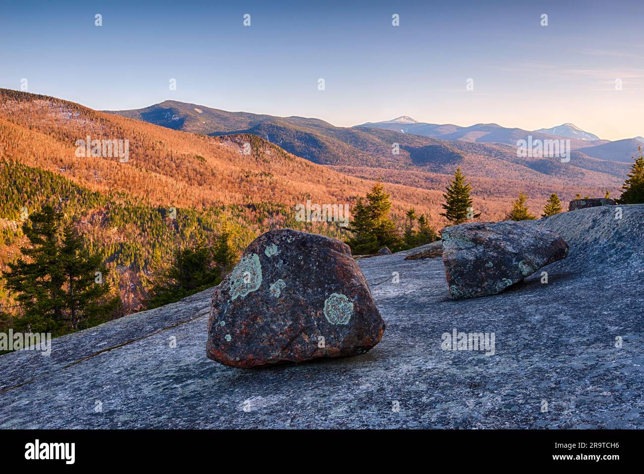Landscape from the balanced rocks on Pitchoff Mountain, Adirondack ...