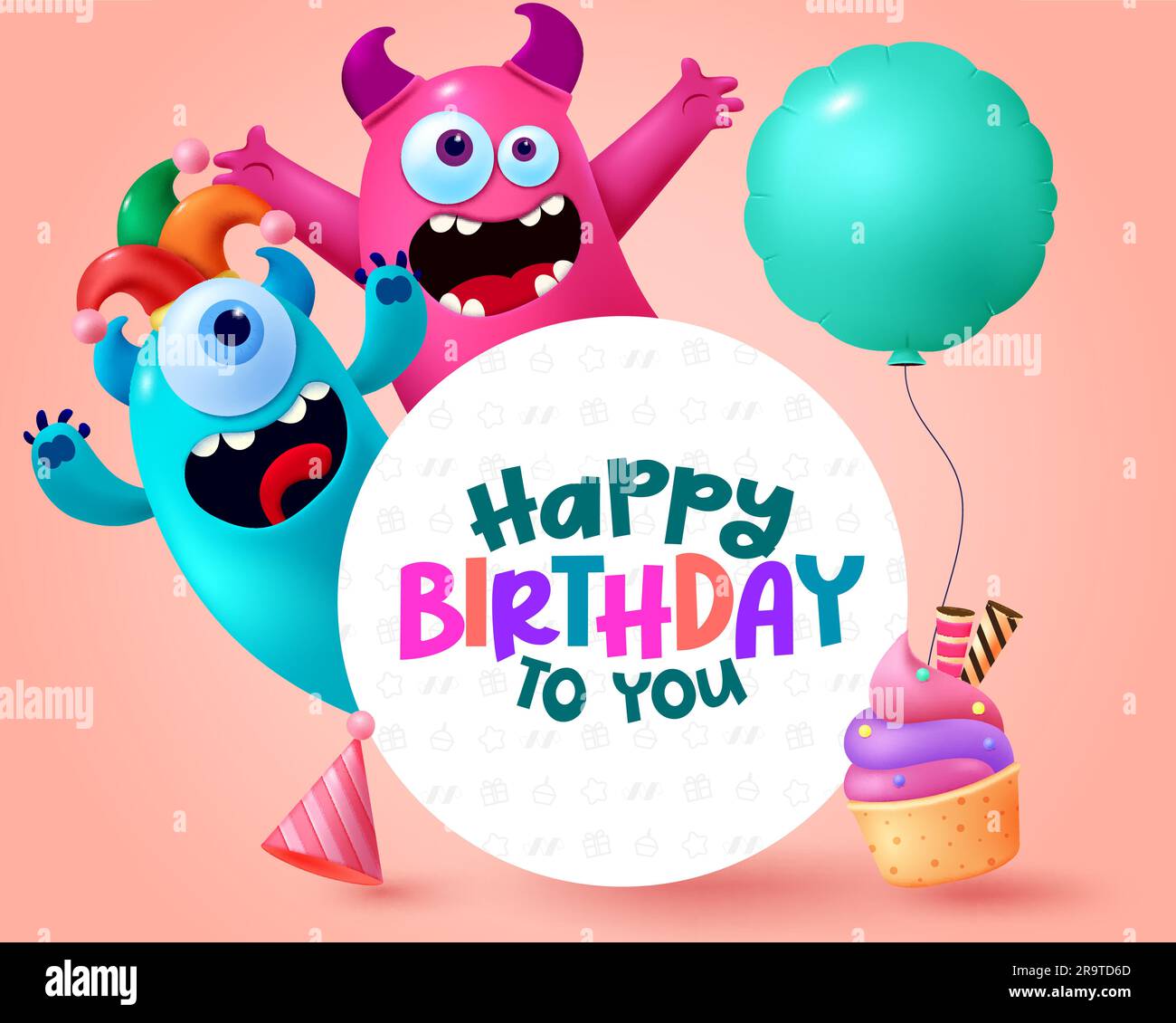 Happy birthday text vector template. Birthday kids celebration with ...