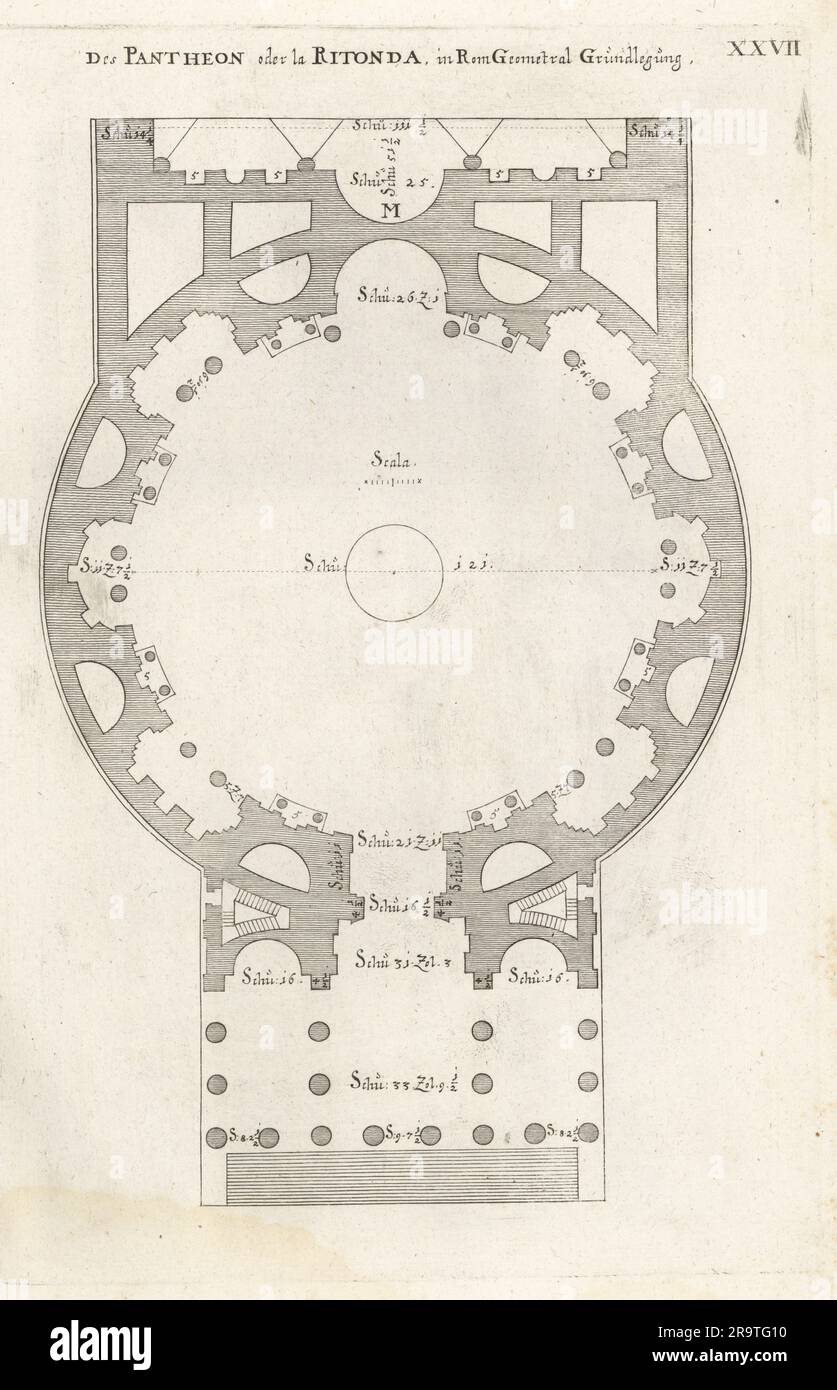 The ground plan of the Pantheon or La Ritonda, Rome. Former Roman ...