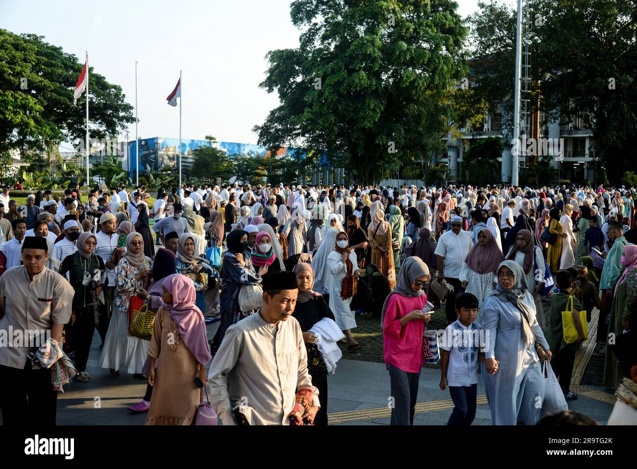 Bogor, West Java, Indonesia. 29th June, 2023. Muslims walk after ...