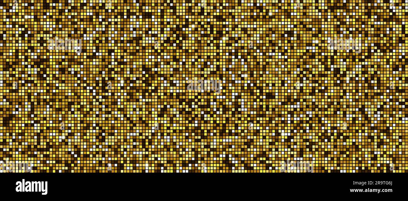 Seamless pixelated golden texture. Yellow noise grain pattern. Shining ...