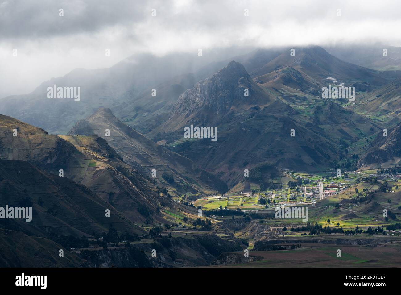 Andes agriculture village near Quilotoa lagoon, Quito, Ecuador Stock ...
