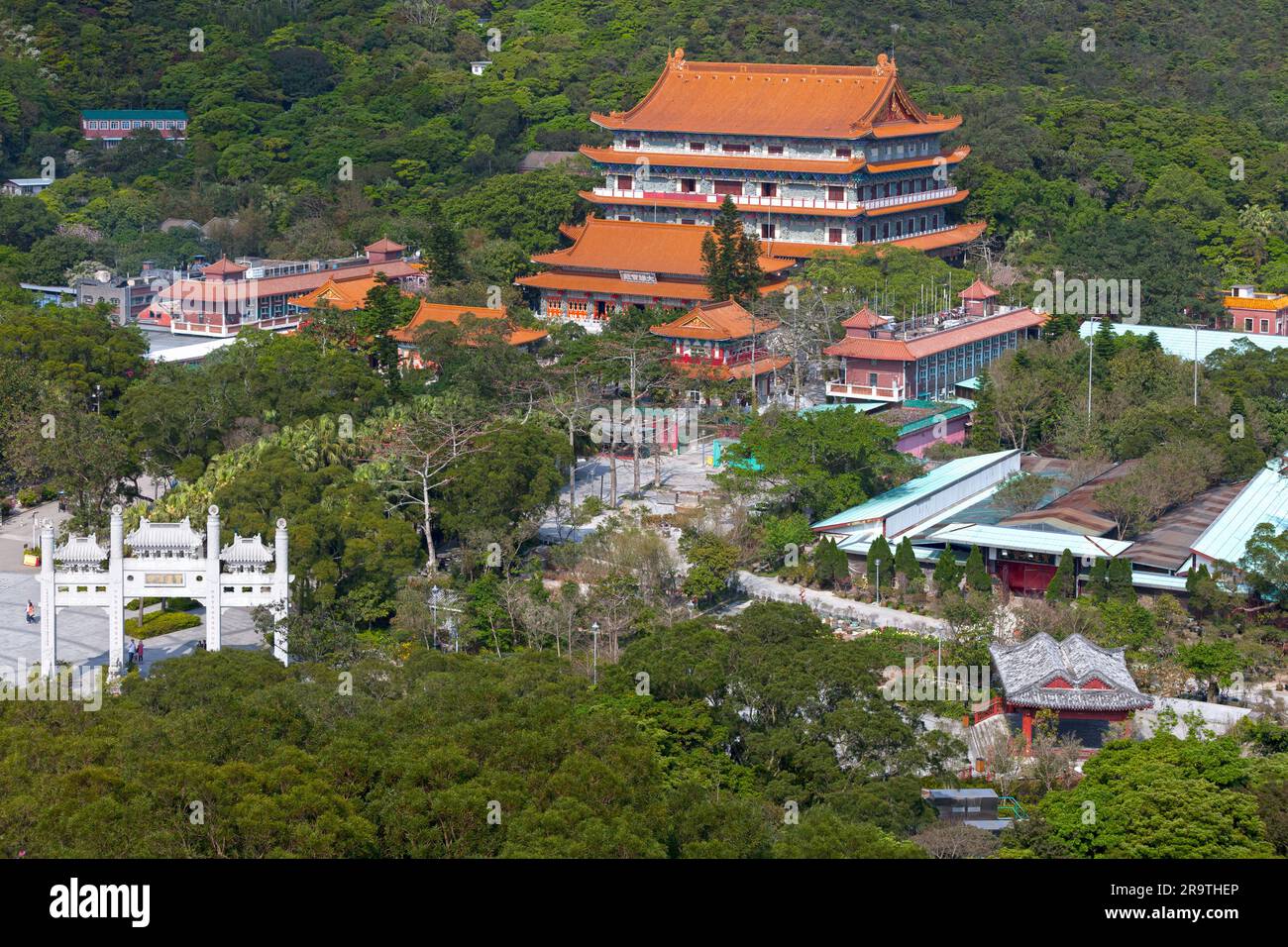 Hong Kong, China - March 27 2014: View of Po Ling Monastery taken from ...