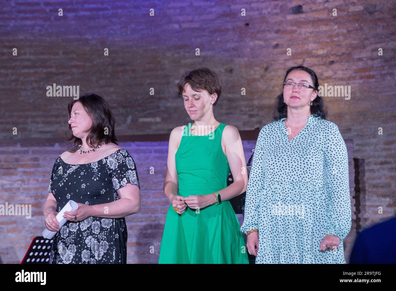 Rome, Italy. 28th June, 2023. Ukrainian poets Halyna Kruk, Natalia ...