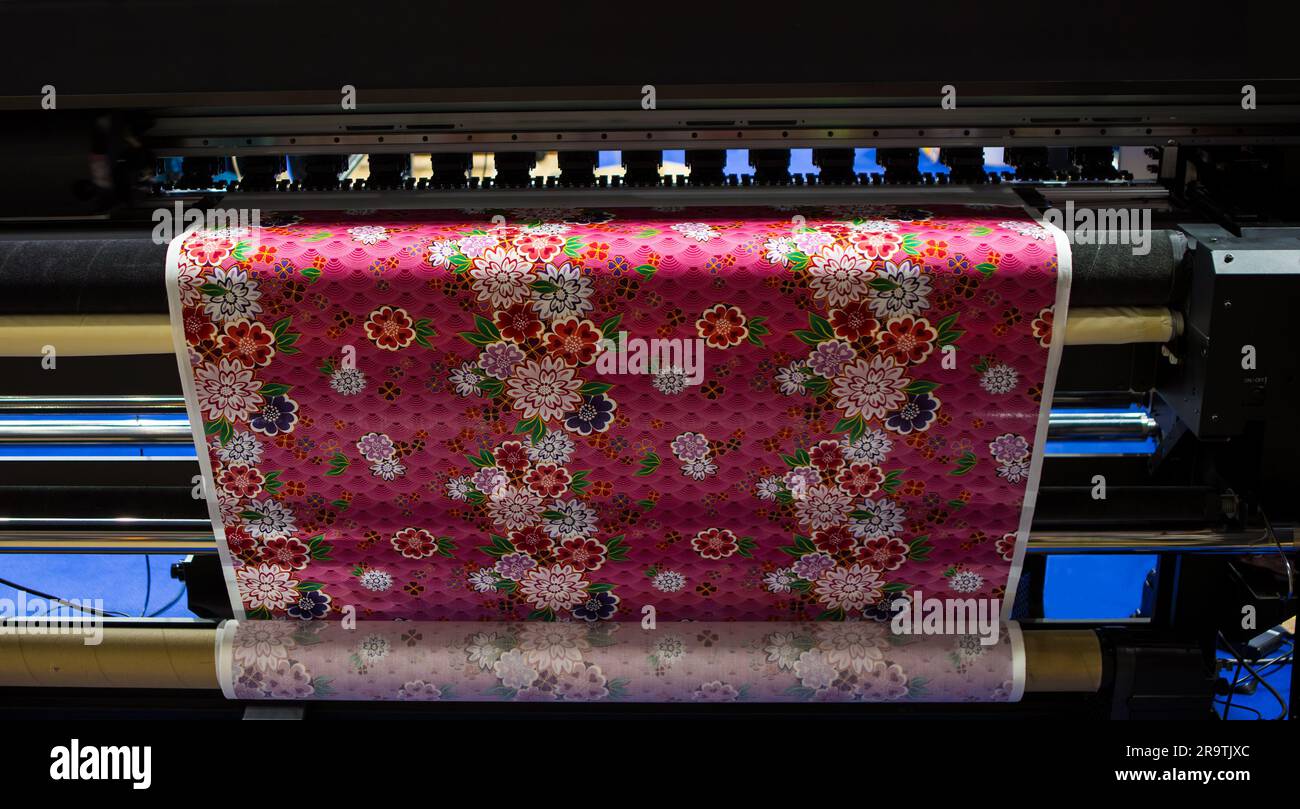 Hybrid digital textile printer. Dye sublimation printing machine Stock ...