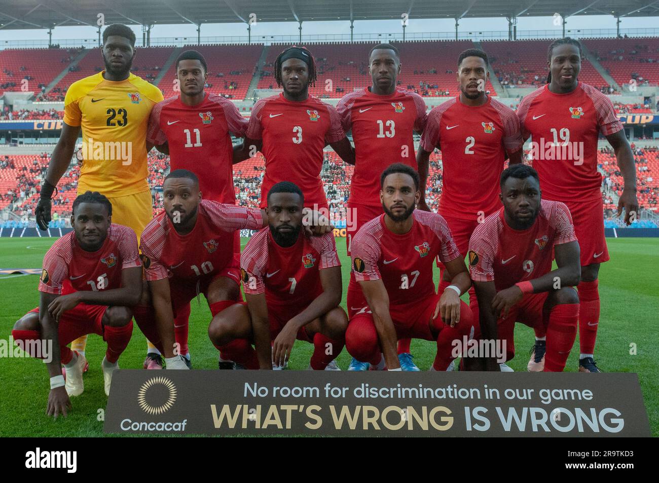Toronto, ON, Canada - June 27, 2023: Guadeloupe team before the 2023 Concacaf Gold Cup match ...