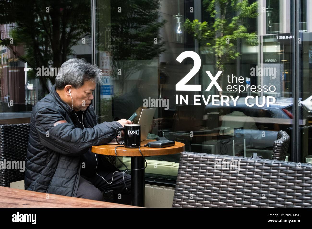 Seattle, USA. 21 Jun, 2023. Coffee shop downtown on 1st ave on a sunny ...