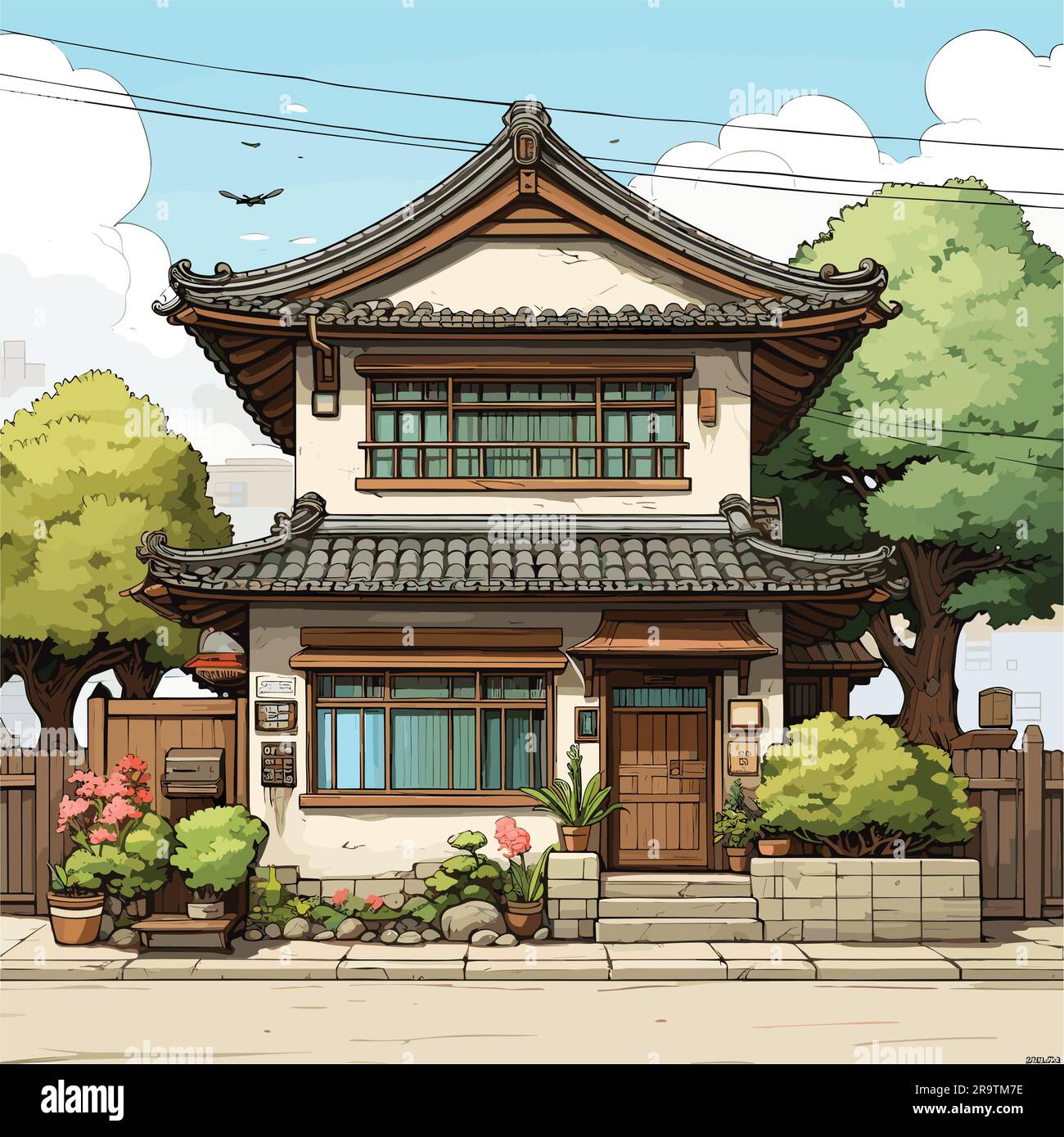 Korean Traditional House Vector