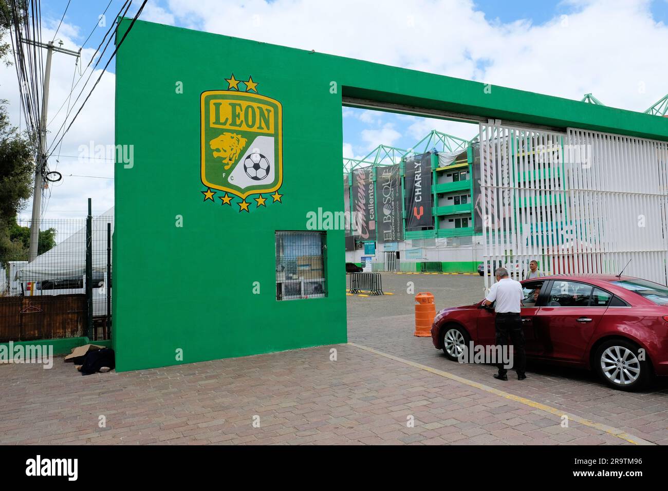 Official business and player entrance to Estadio Leon in León ...
