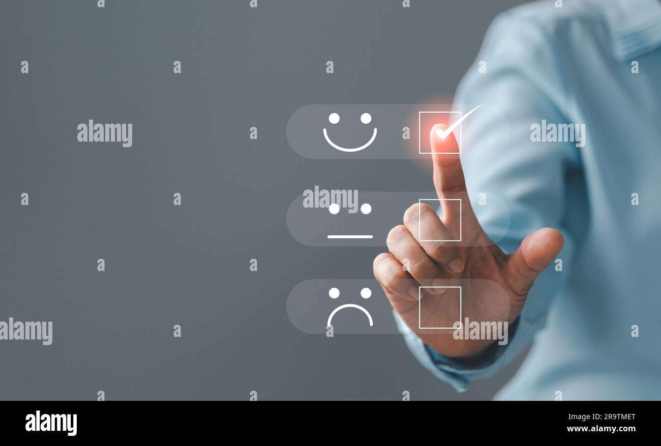 Customer service and Satisfaction concept, Excellent consumer feedback ...
