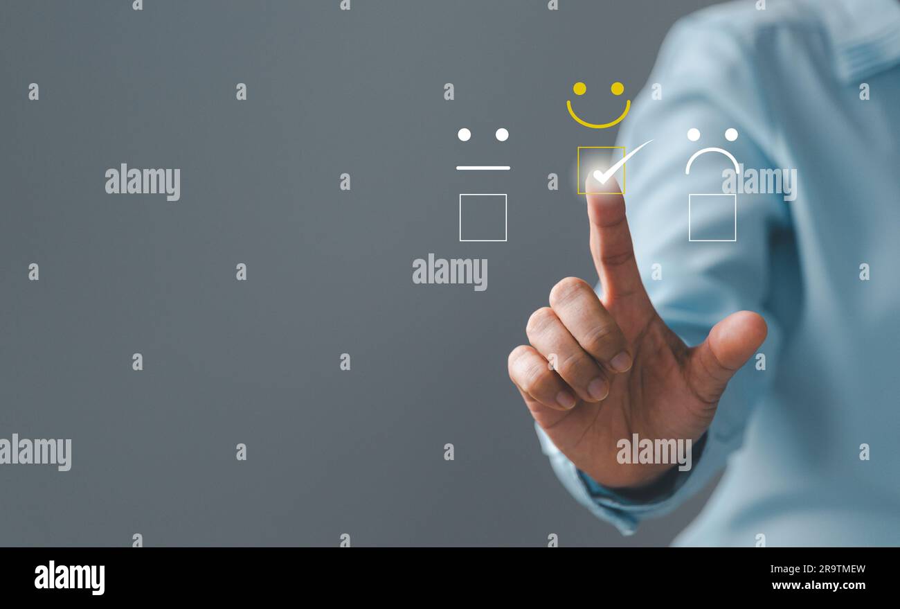 Customer service and Satisfaction concept, Excellent consumer feedback ...