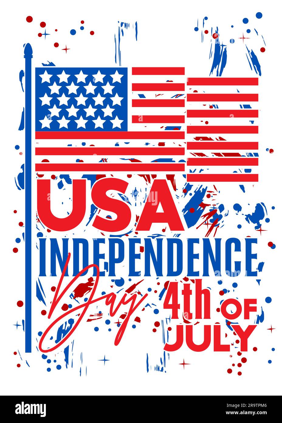 Independence Day greeting card. United States national flag colors for ...