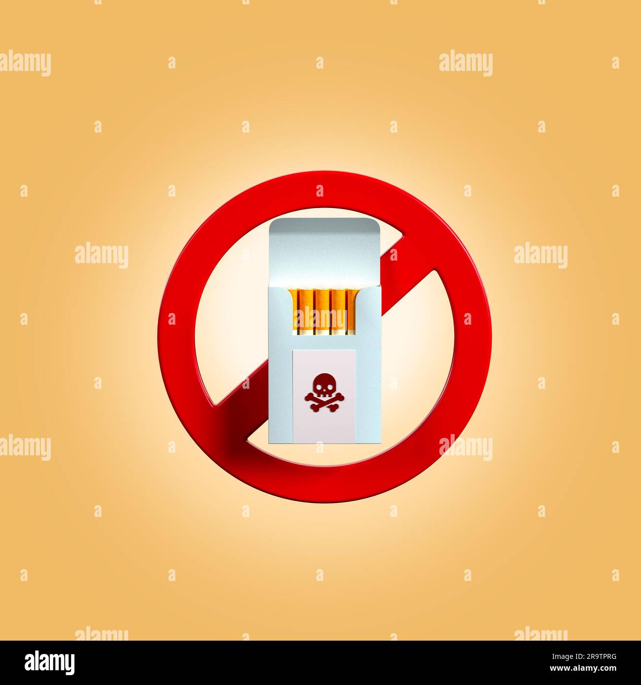 A 3D rendering of a no-smoking symbol with cigarettes Stock Photo - Alamy
