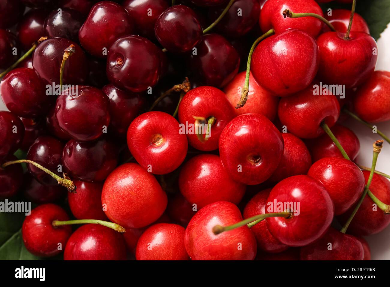 Texture of sweet cherries as background, closeup Stock Photo - Alamy