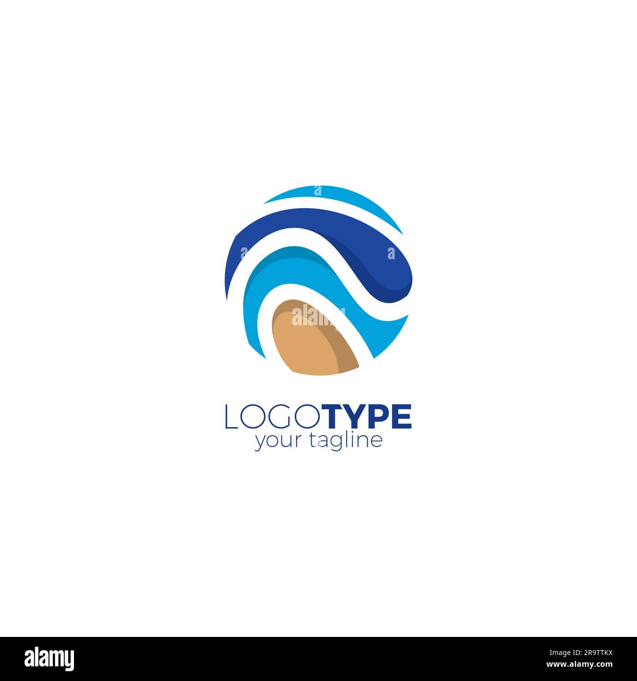 Abstract Wave Logo icon simple design. Ocean Logo Stock Vector Image ...