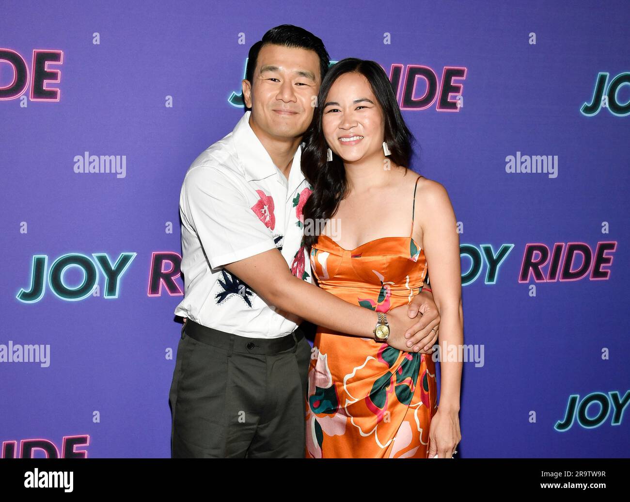 Ronny Chieng, left, and wife Hannah Pham attend the special screening of "Joy Ride" at ...