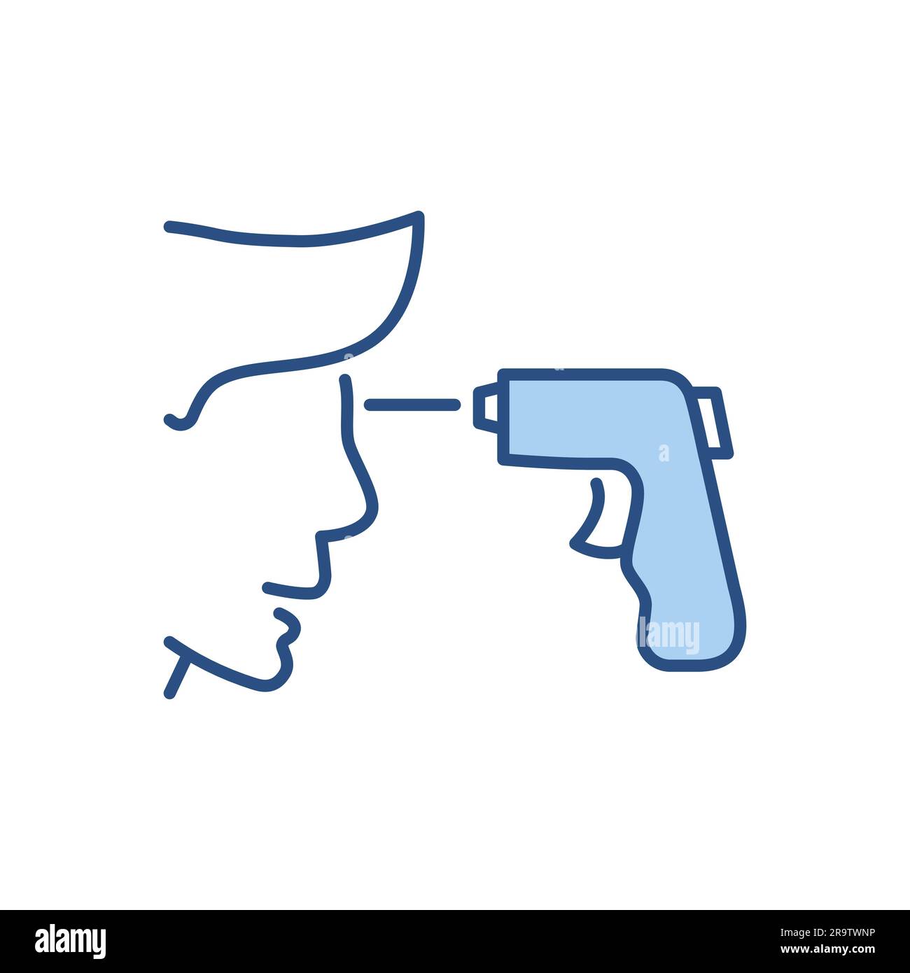 Infrared thermometr related vector icon. Infrared thermometer measures ...