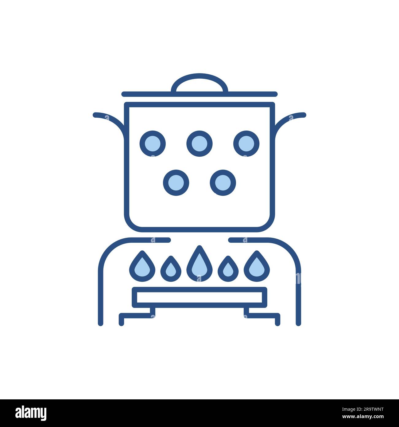 Hot cooking food related vector icon. The pan is on the gas burner. Hot ...