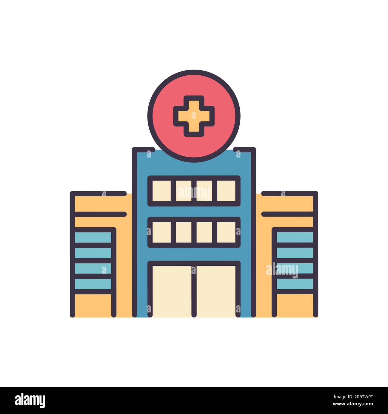 Hospital Building related vector icon. Hospital sign. Isolated on white ...