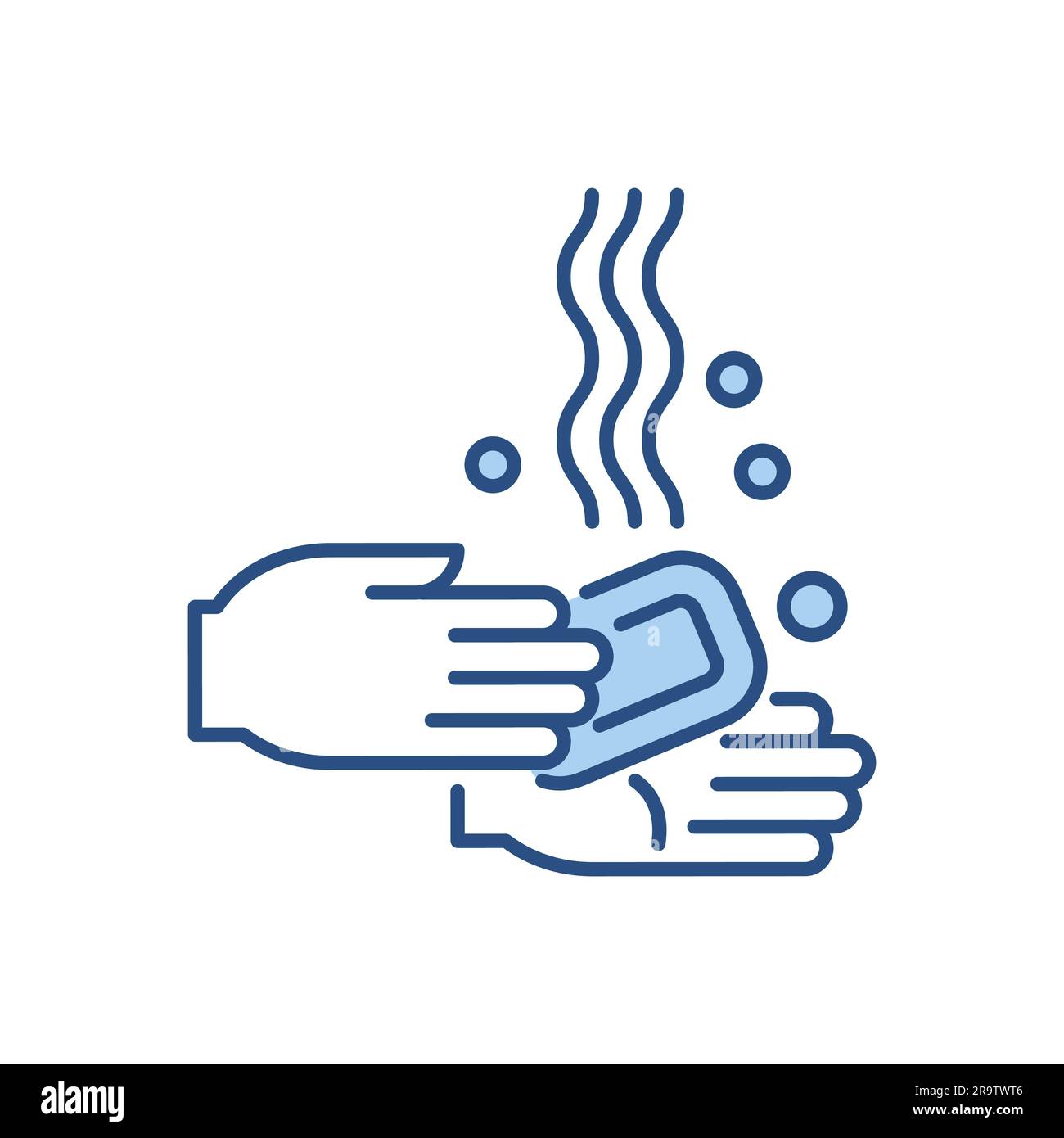 Hand Washing related vector icon. Hands wash with soap pouring water ...