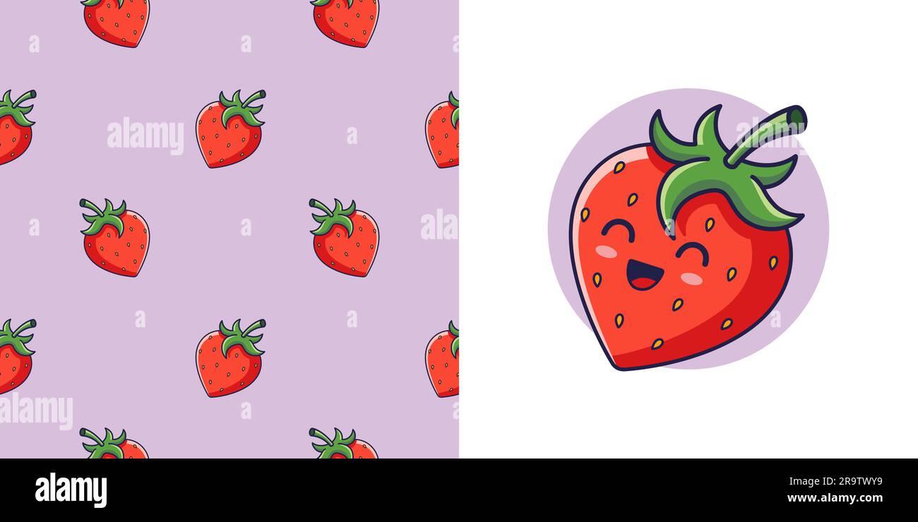 Hand drawn strawberry in doodle style for designing baby clothes ...