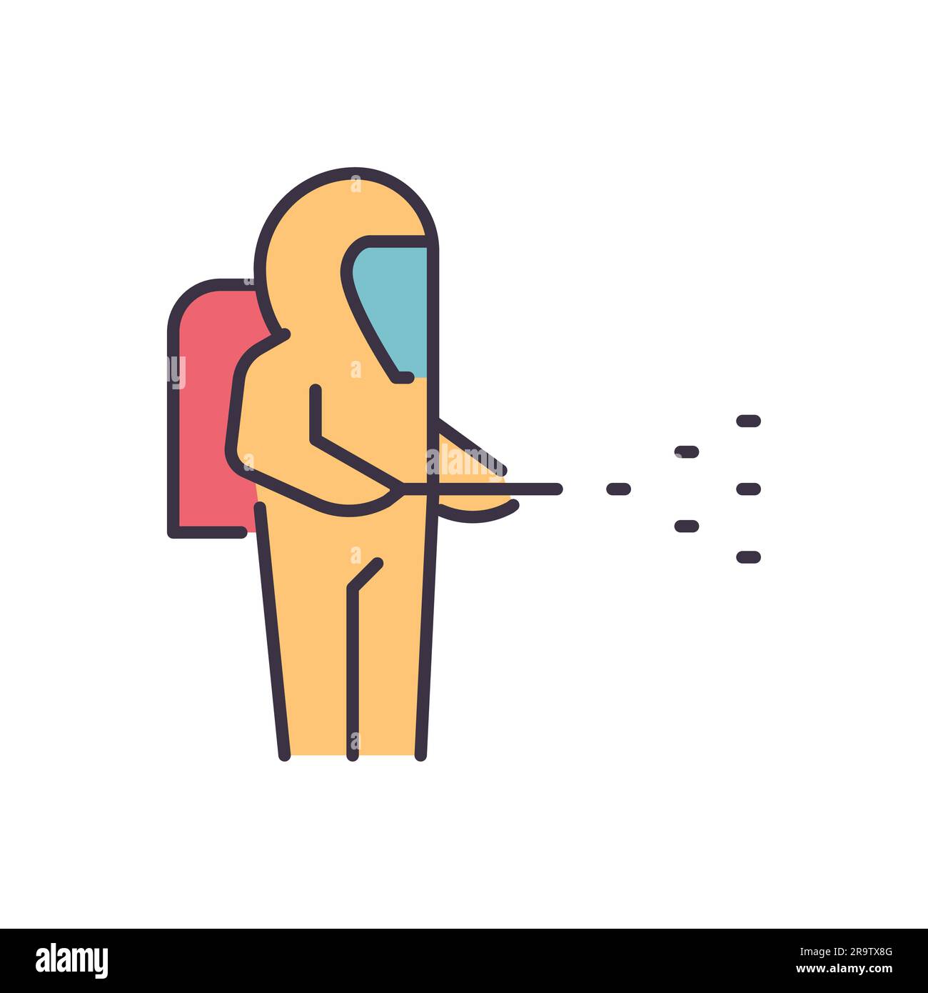 Disinfection related vector icon. Man in protective antiviral suit ...