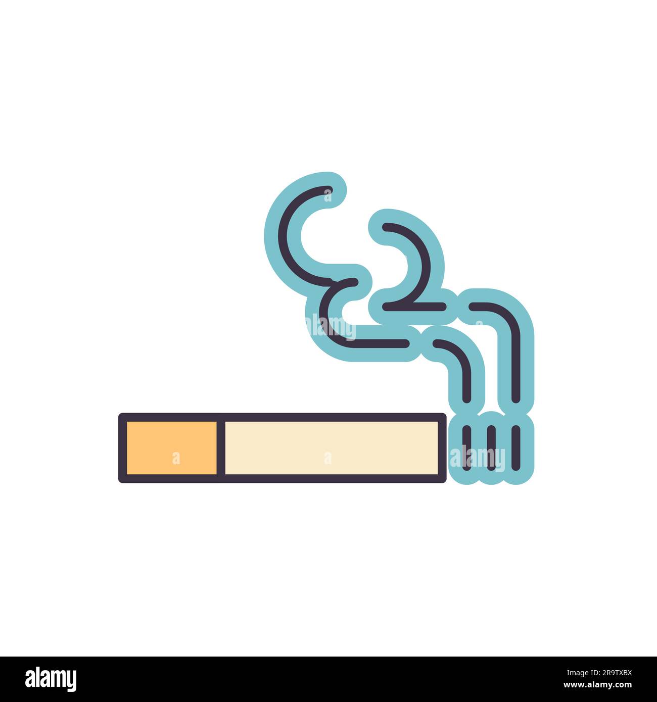 Cigarette related vector icon. Cigarette sign. Isolated on white ...