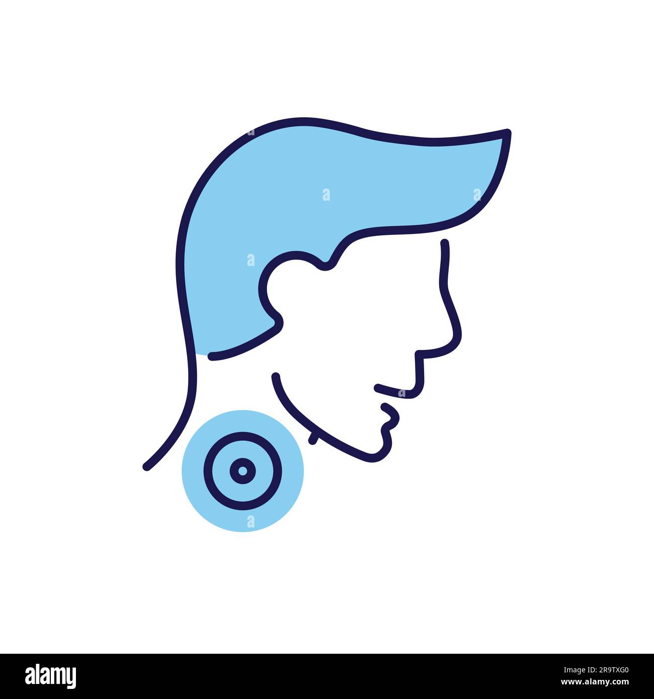 Sore Throat related vector icon. Head of man with sore throat. Sore ...
