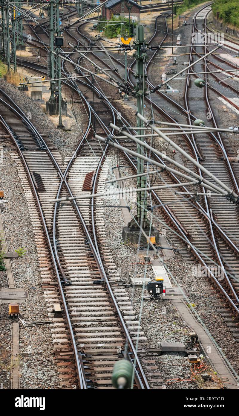 Kiel, Germany. 29th June, 2023. Tracks in front of Kiel Central Station ...
