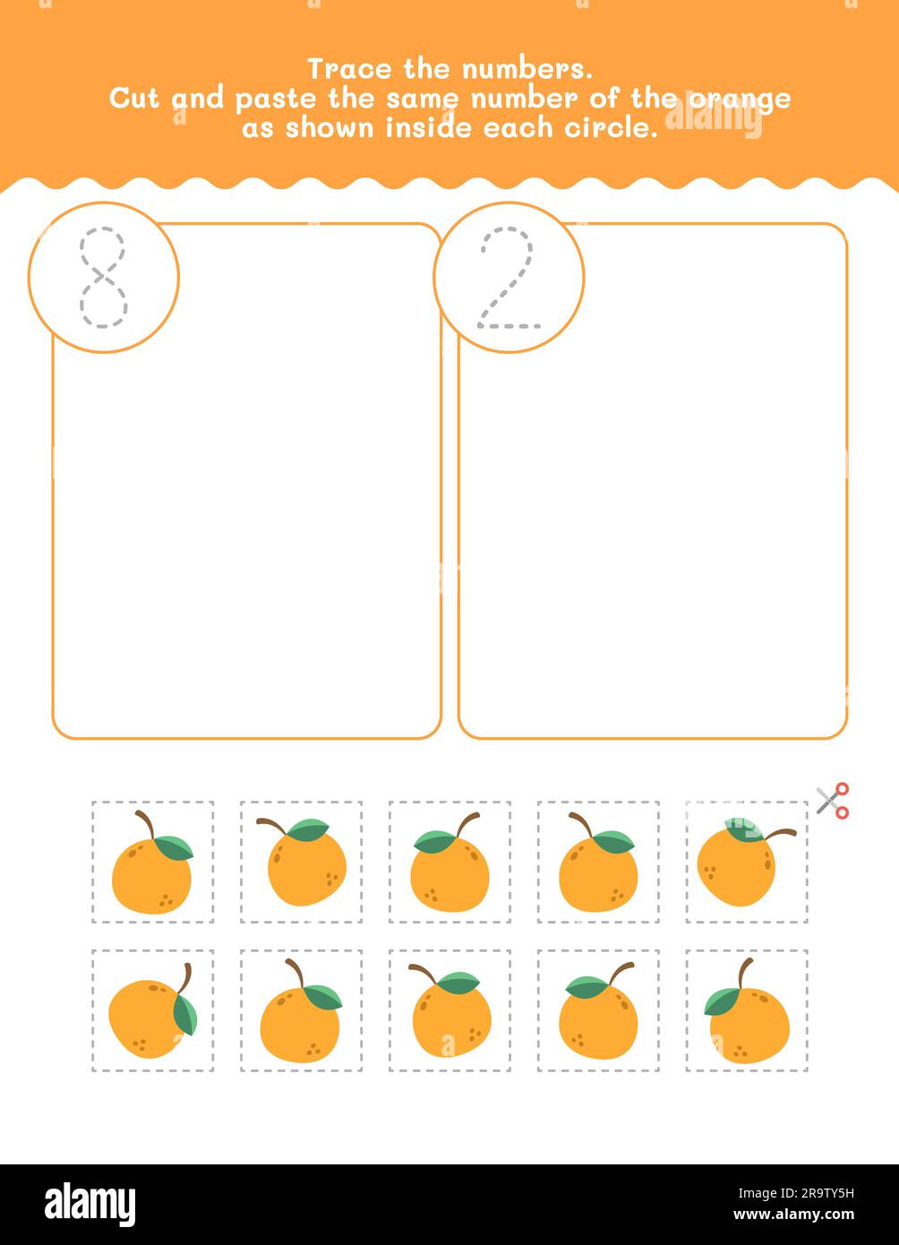 Eight And Two Count And Tracing Number Worksheet. Cut And Paste ...